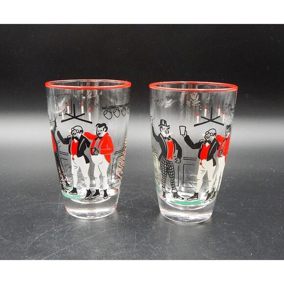 Libbey | Dining | Libbey Pickwick Tumbler Bar Tavern Scene Glassware ...